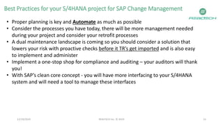S/4HANA and Automated SAP Change Management - Best Practices for your upcoming Transformation ...