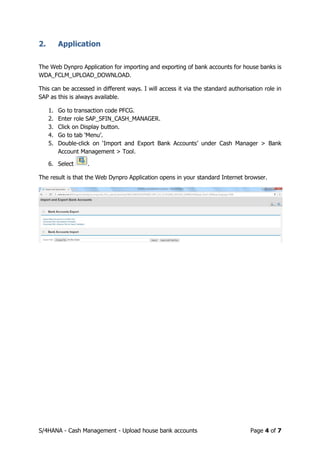S/4HANA Cash Management: Upload house bank accounts | PDF