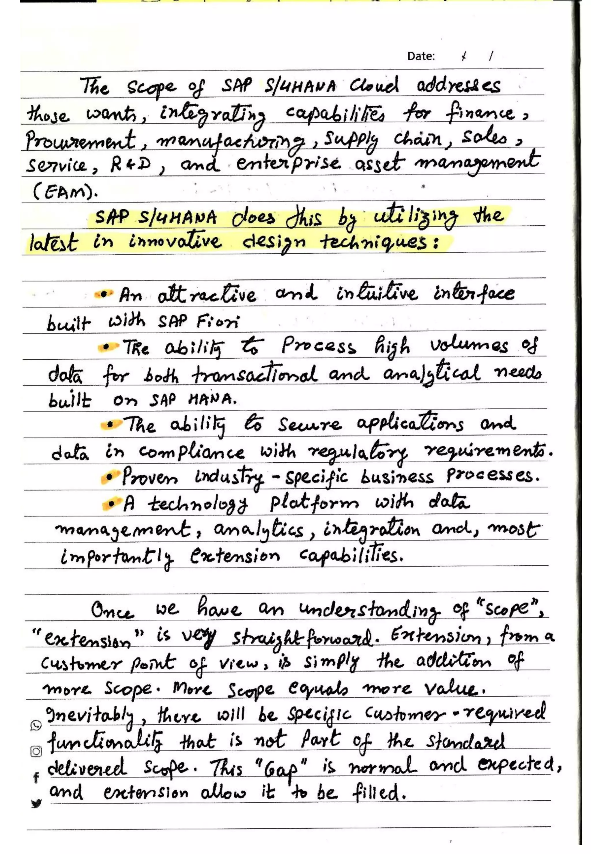 S/4 HANA Hand Written Notes | PDF