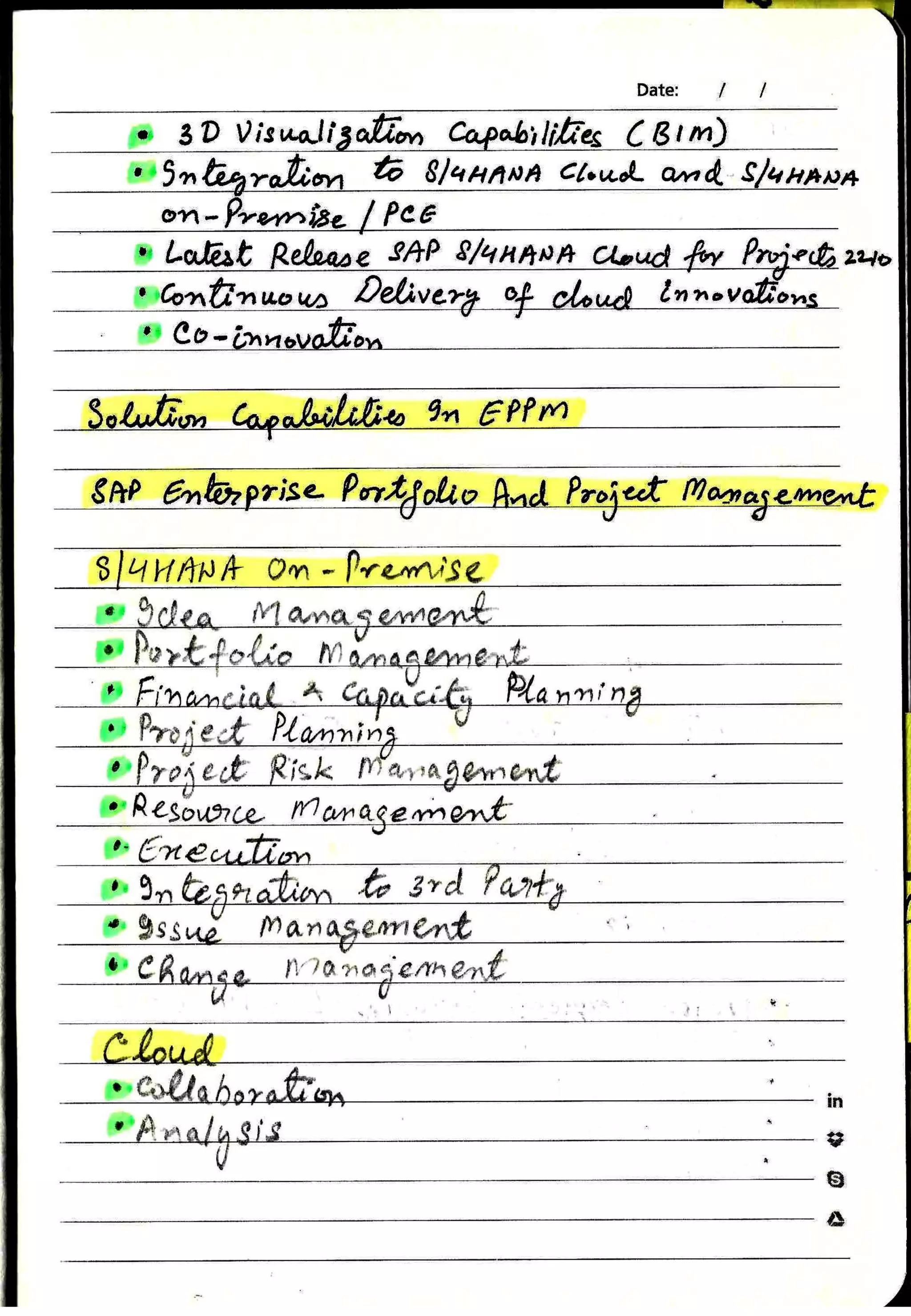 S/4 HANA Hand Written Notes | PDF