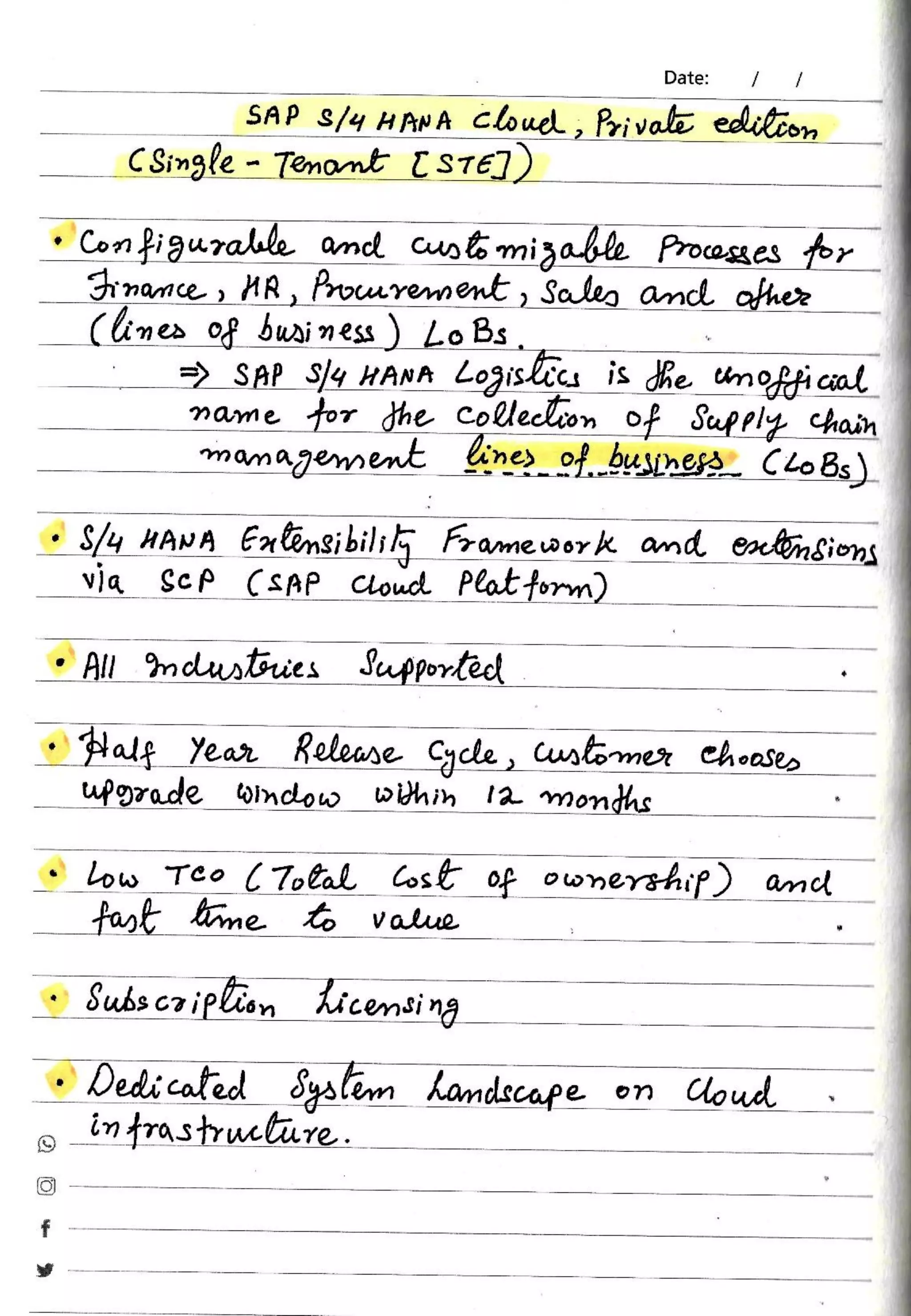 S/4 HANA Hand Written Notes | PDF