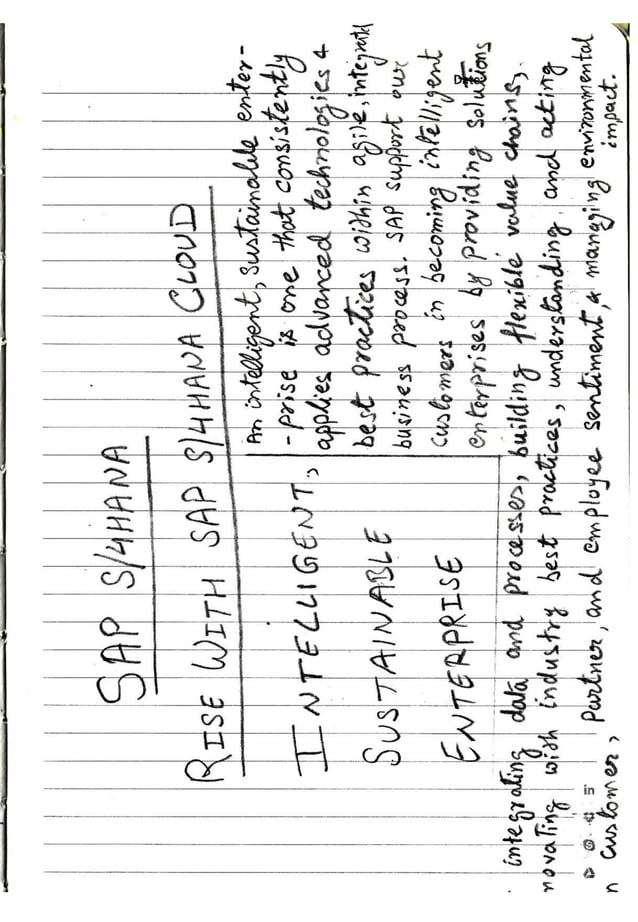 S/4 HANA Hand Written Notes | PDF