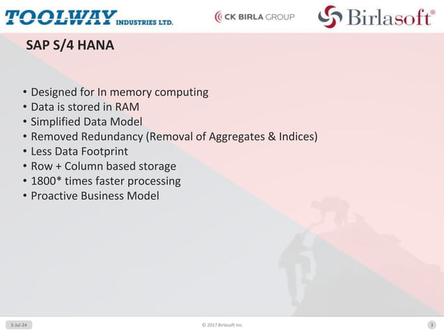 S4_HANA_OVERVIEW_TOOLWAYS4_HANA_OVERVIEW_TOOLWAY.pptx.pptx | Databases | Computer Software and ...