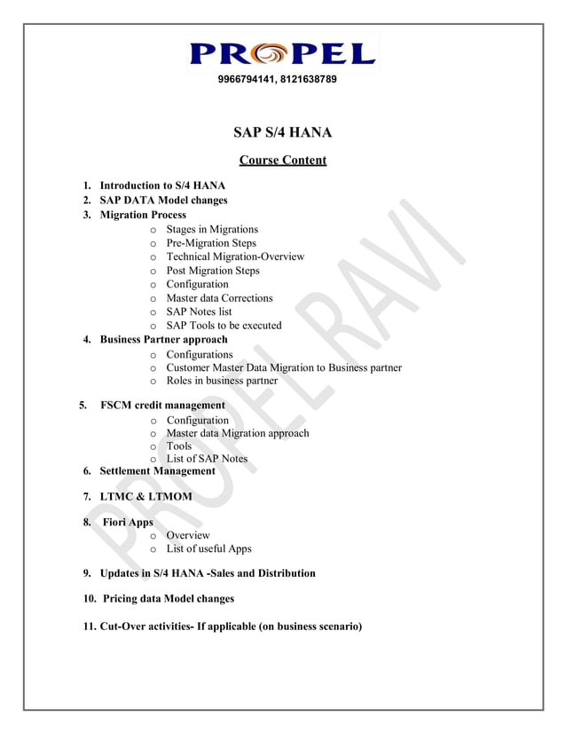 S4 HANA SD By PROPEL RAVI AMEERPET HYDERABAD | PDF | Computer Software and Applications | Computing