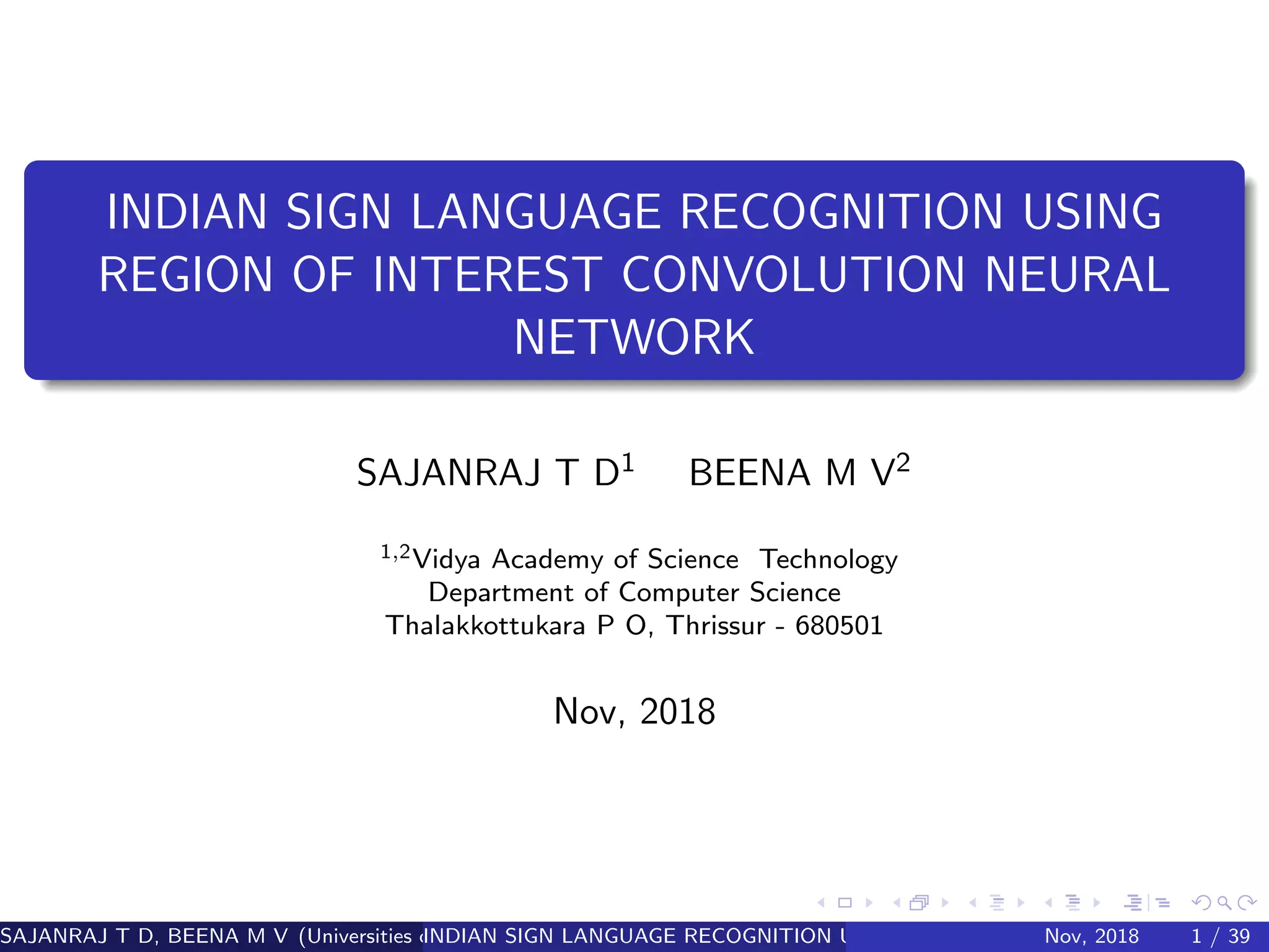 Indian Sign Language Recognition Pdf