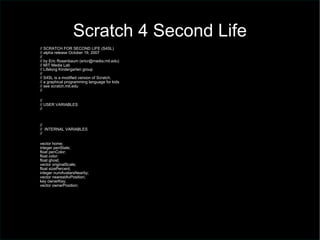 Scratch for Second Life | PPT
