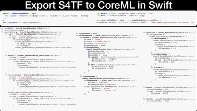 Swift For Tensorflow Coreml Personalization Ppt