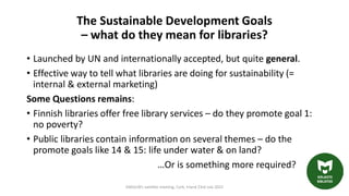 Advocating Public Libraries by the SDGs | PPT