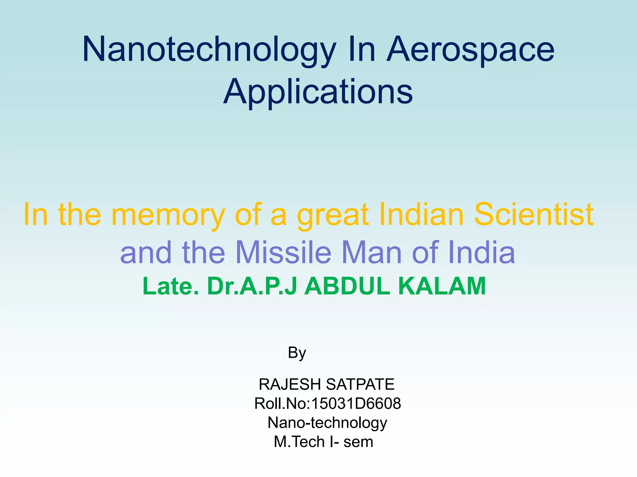 nanotechnology in-aerospace_applications | PPTX
