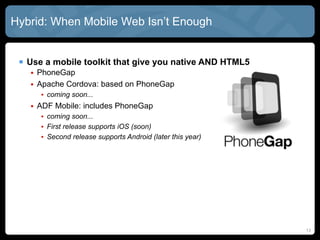 Creating Next-Generation ADF Mobile Applications | KEY | Web Development | Internet
