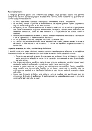 Aspectos para analizar una obra artística. | DOCX