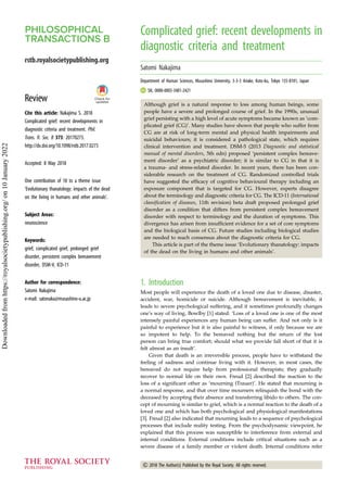 Complicated grief recent developments in diagnostic criteria and ...