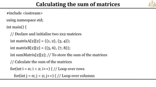 C++ Nested loops, matrix and fuctions.pdf