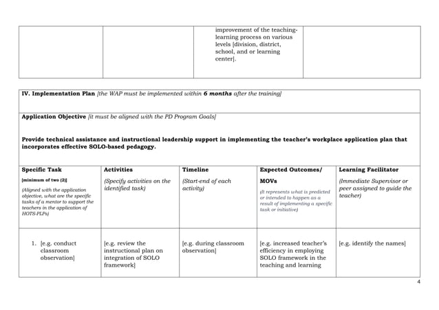 Template_Workplace Application Plan for Mentors (HOTS-PLP) | DOCX