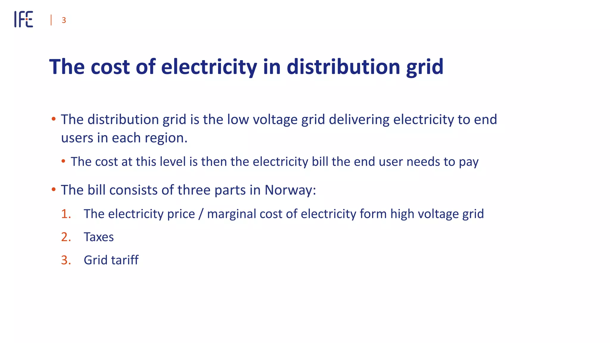 Analysis of distribution grid tariffs in the Norwegian energy system | PPT