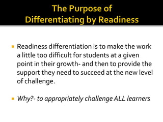 Using formative assessment to differentiate by readiness | PPT