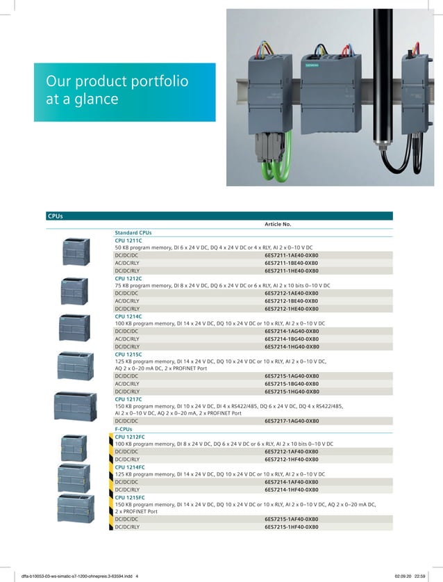 Brochure bộ lập trình PLC Siemens S7-1200 | PDF | Computer Software and Applications | Computing