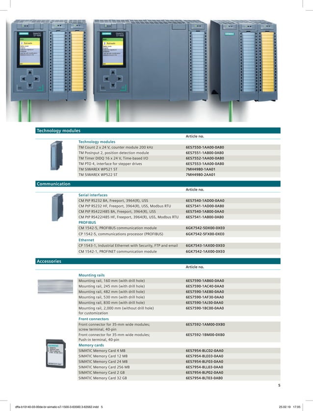Brochure bộ điều khiển PLC S7-1500 | PDF | Operating Systems | Computer ...