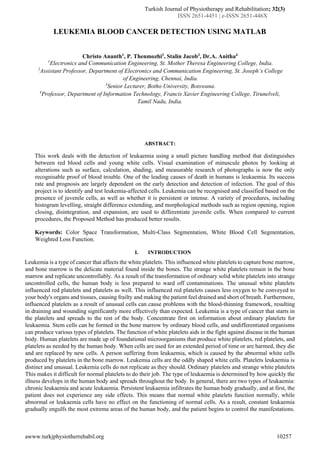 Leukemia Blood Cancer Detection Using MATLAB | PDF