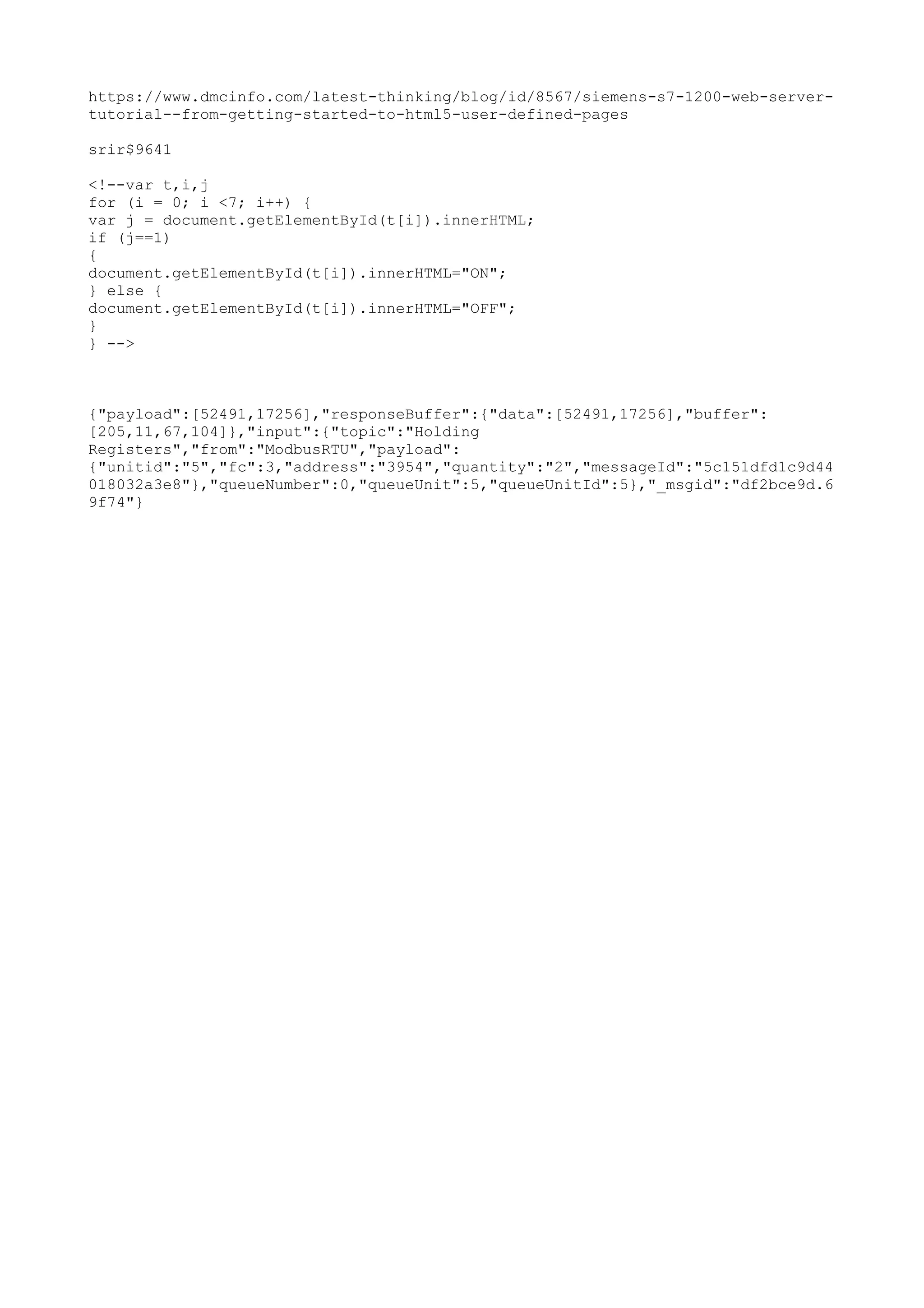 S7 1200 web server tutorial | TXT