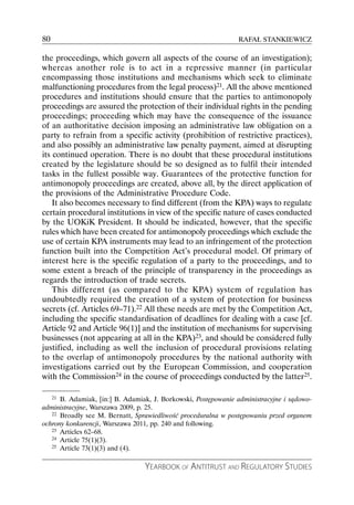 The Scope of Application of the Provisions of the Administrative Procedure Code in Competition ...