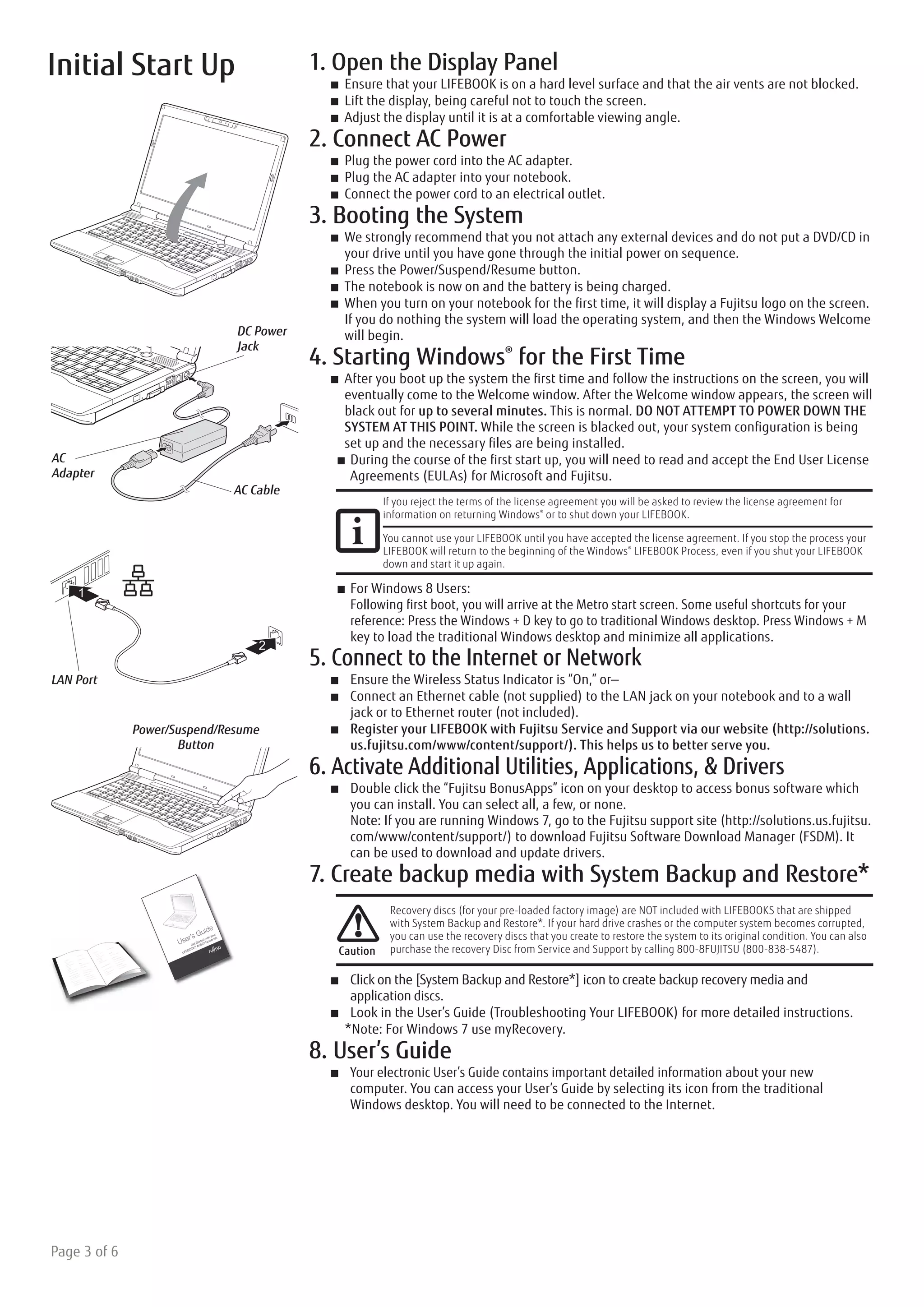 Fujitsu LIFEBOOK S752 Getting Started Guide | PDF