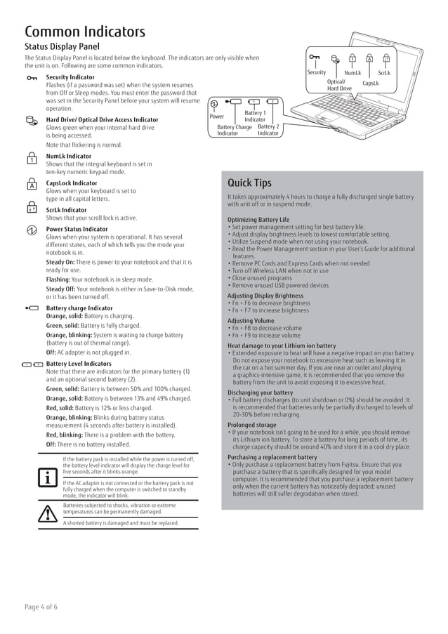 Fujitsu LIFEBOOK S752 Getting Started Guide | PDF