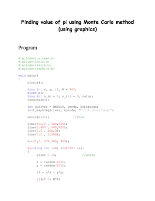 Monte carlo pi | DOCX