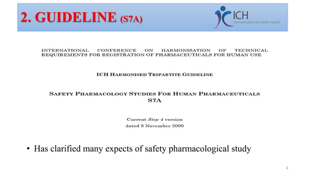 Safety Pharmacology Studies ICH guideline S7A | PPTX