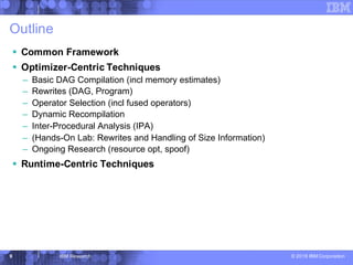 Apache SystemML Optimizer and Runtime techniques by Matthias Boehm | PPT