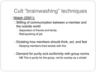 Cults, religion, and brainwashing lecture 2014 | PPTX
