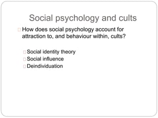 Cults, religion, and brainwashing lecture 2014 | PPTX