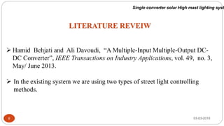 SINGLE CONVERTER SOLAR HIGH MAST LIGHTING SYSTEM | PPTX