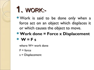 Work and energy by ayushman maheswari | PPT