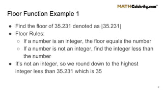 Floor Function | PPT