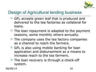 Agricultural lending for MFIs: The Greemland Fedha Experience | PPT