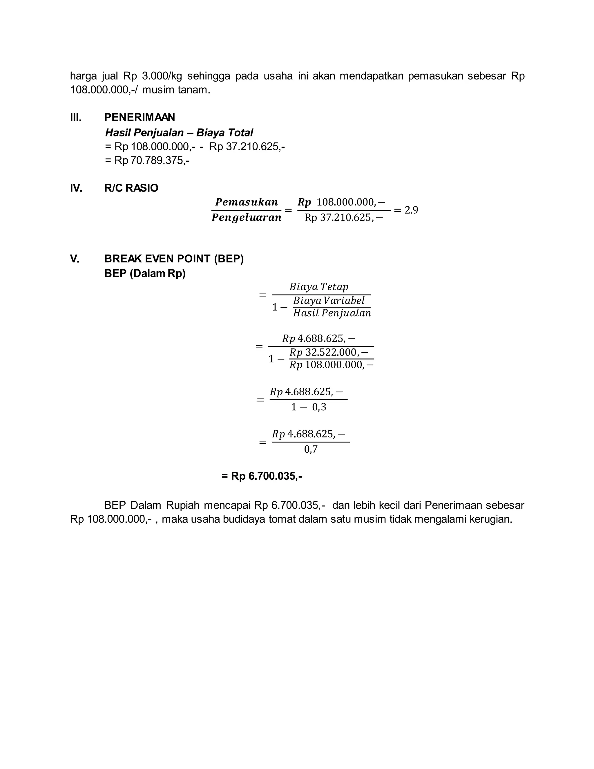 Analisis usaha tani | DOCX