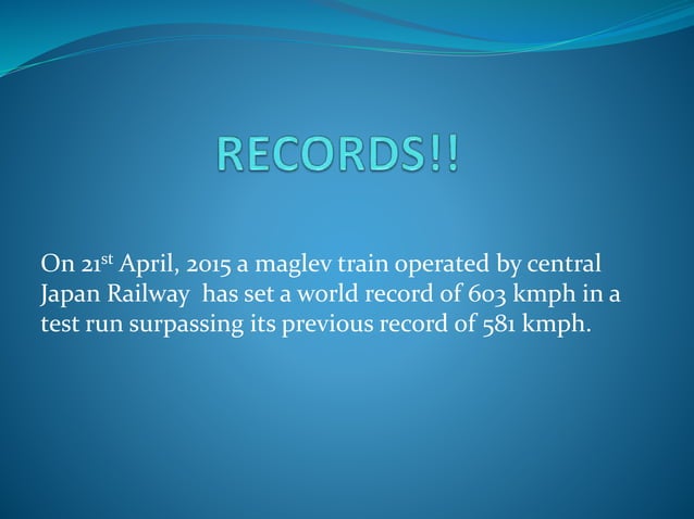 Presentation on maglev | PPTX
