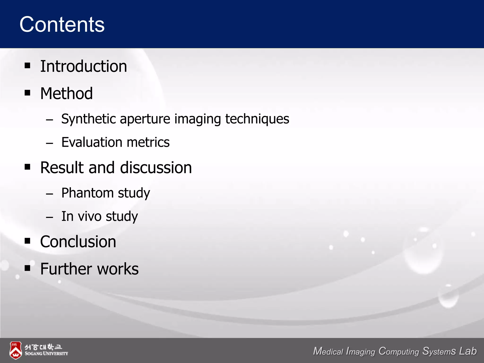 MICS - Synthetic Aperture Imaging | PPTX
