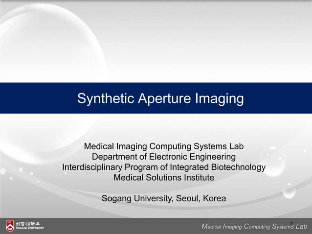 MICS - Synthetic Aperture Imaging | PPT