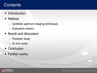 MICS - Synthetic Aperture Imaging | PPTX
