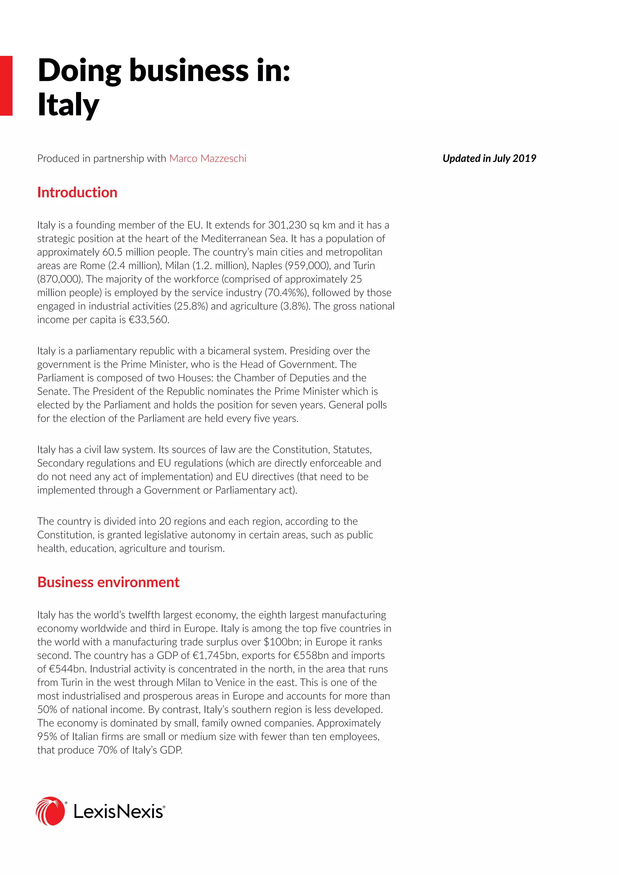 Doing business in italy | PDF