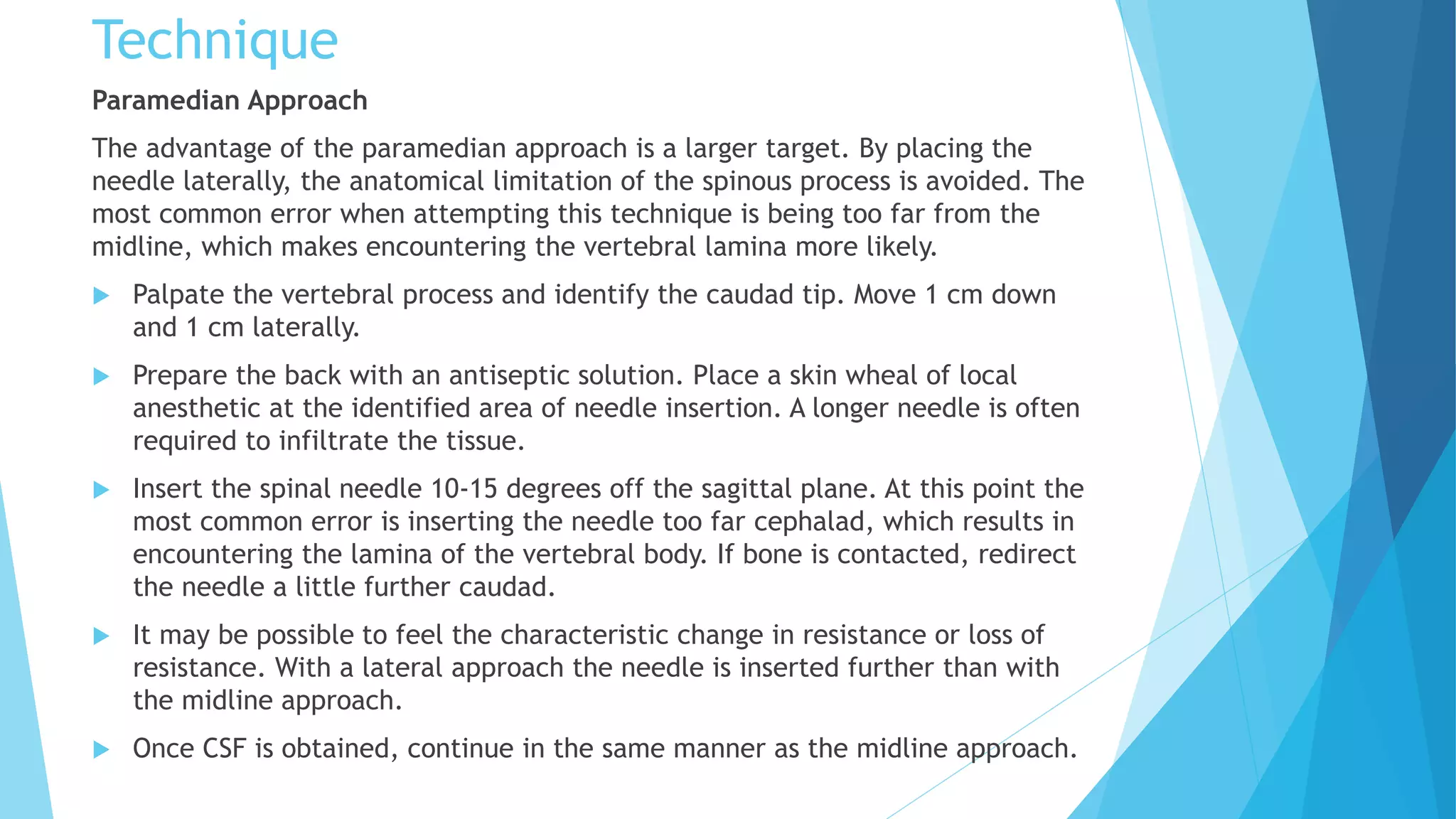 Spinal Anesthesia - A Comprehensive Approach | PPTX