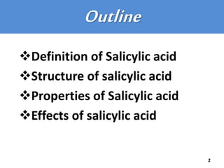 Properties Of Salicylic Acid