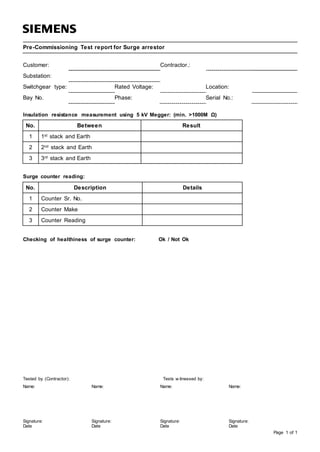 Simple Surge Arrester (SA) Testing for Switchyard Equipment | PDF