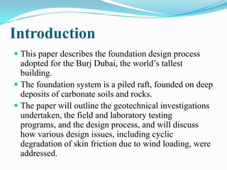 Foundation Deisgn of Burj Khalifa | PPTX