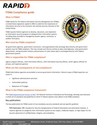 Rapid7 FISMA Compliance Guide | PDF