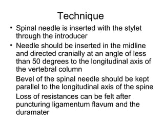 SPINAL ANAESTHESIA | PPT