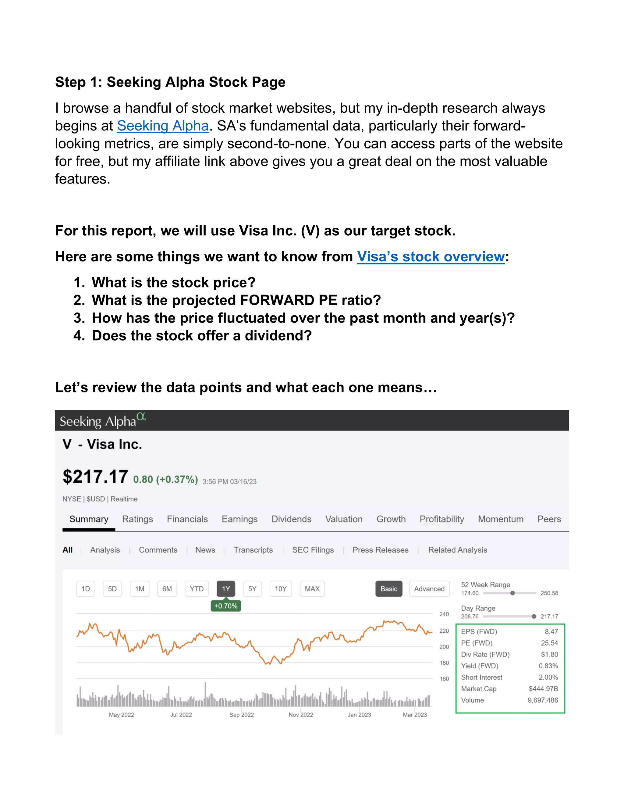 Seeking Alpha Stock Analysis Guide | PDF