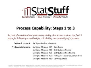 Process Capability: Steps 1 to 3 | PPT